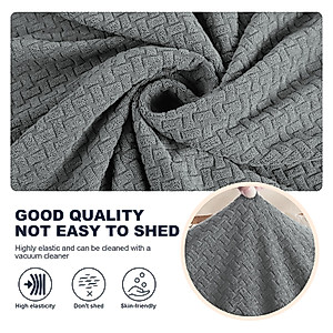 JIVINER 3 Pieces Couch Covers for 2 Cushion Couch Stretch Sofa Slipcover with 2 Extra Large Seat Cushion Covers Thick Fitted Loveseat Sofa Covers for Living Room (XL Loveseat, Light Gray)