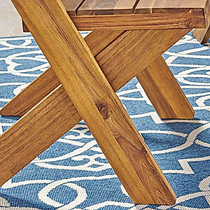Christopher Knight Home Irene Outdoor Acacia Wood Bench, Sandblast Teak Finish