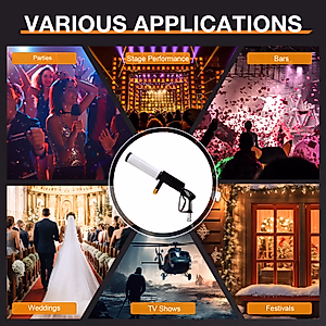 TFCFL CO2 Fog Machine Handheld CO2 Jet Machine CO2 Fog Gun LED RGB Mixed CO2 Spray Cannon DJ Effects Smoke Machine for Concert Party Bar Club