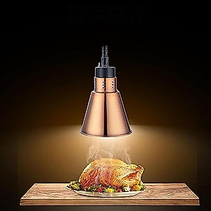 LINKANRUO Food Warmer Lamp Food Heat Lamp with Bulb 250W Commercial Food Service Heat Lamps Catering190mm Food Heating Lamp Restaurant Hanging Chandelier Lamps