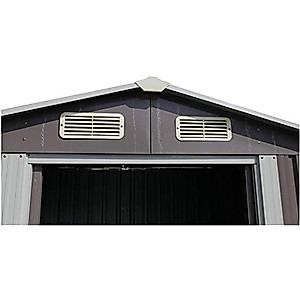 Galvanized Steel Patio Storage Shed Utility Tool Storage Shed Outdoor House for Backyard Garden Lawn(6'x4')