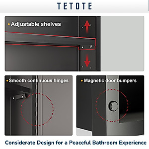 TETOTE Medicine Cabinet with Mirror 17 x 25 Inch Brushed Silver for Bathroom Aluminum Framed Surface or Recessed Wall-Mounted Medicine Cabinets Beveled Mirror with Storage 1 Door Modern Farmhouse