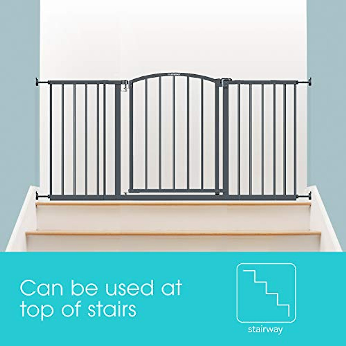 Summer Extra Wide Decor Safety Baby Gate, Gray – 27” Tall, Fits Openings of 28” to 51.5” Wide, 20” Wide Door Opening, Baby and Pet Gate for Extra Wide Doorways