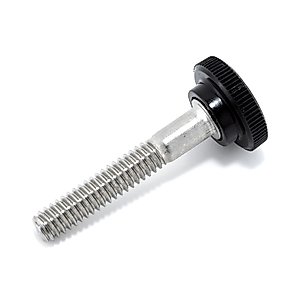 1/4"-20 x 1-1/2" Thumb Screw Stainless Steel - Black Knurled Round Plastic Knob - Standard/Coarse Thread Thumbscrew - Length: 1.500" - Proudly Built in USA - Package of (4)