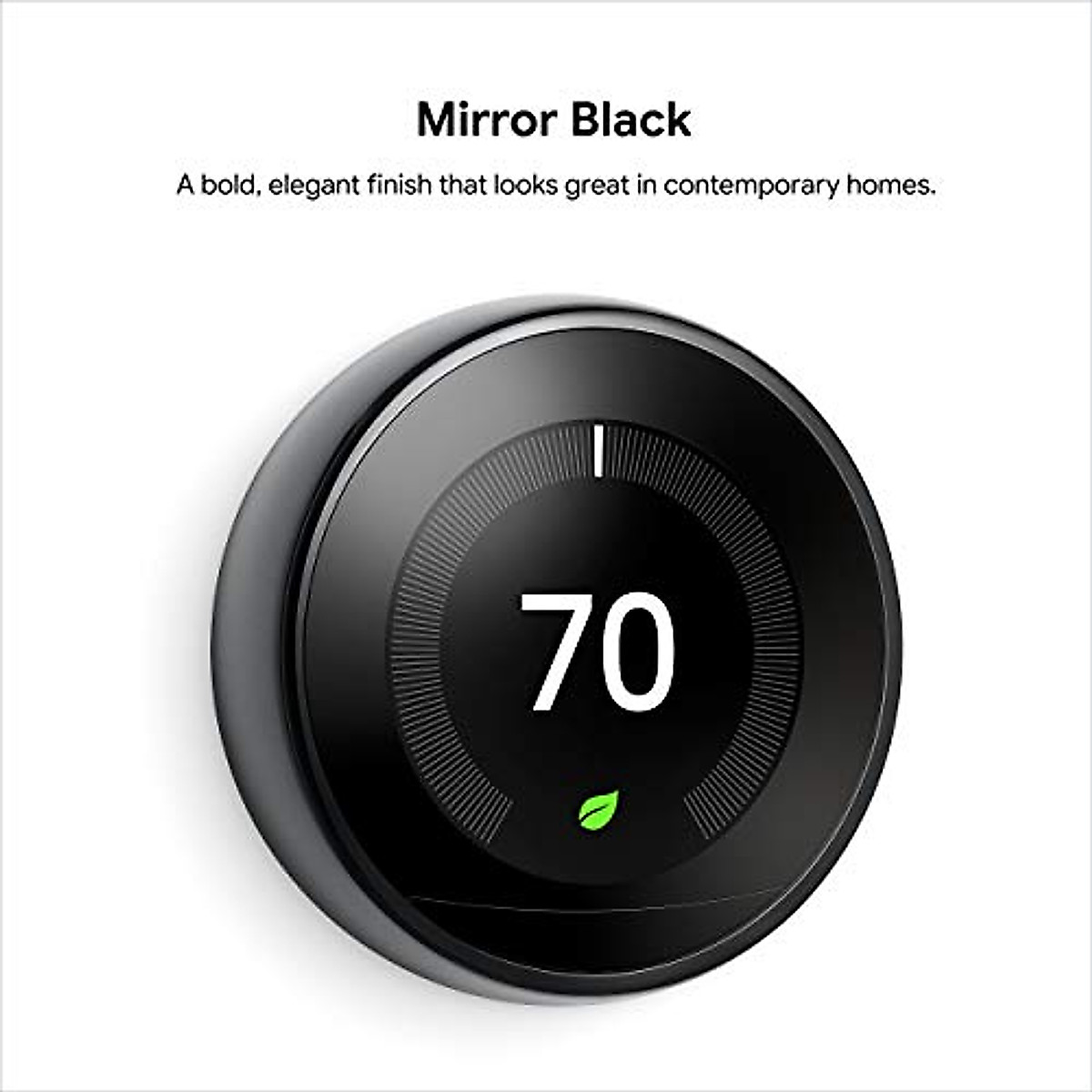 Google Nest Learning Thermostat - Smart & Programmable for Home - 3rd Generation - Works with Alexa - Mirror Black