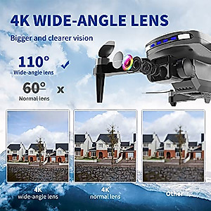 Brushless Motor Drone with Camera-4K FPV Foldable Drone with Carrying Case,2 batteries provide a total of 40 mins of battery life,120° Adjustable Lens,One Key Take Off/Land,Altitude Hold,360° Flip,Toys Gifts for Kids and Adults,Upgrade WiFi Transmission,O