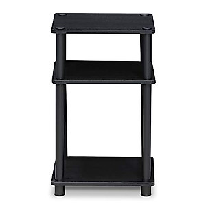 Furinno Just 3-Tier Turn-N-Tube End Table, 1-Pack, Americano/Black & (99557EX/BK) Turn-N-Tube 4-Tier Multipurpose Shelf Display Rack - Espresso/Black