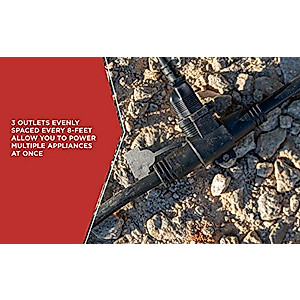 Southwire 65038901 14/3 25-Ft. Generator Power Cord; Black