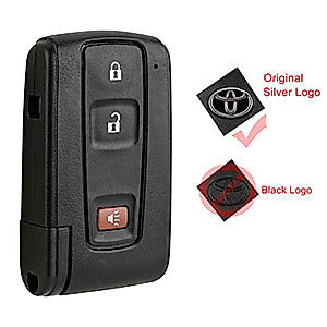 Key Fob Remote Replacement Fits for Toyota Prius 2004-2009 Keyless Entry 2+1 Buttons Remote Control for Silver Logo (MOZB31EG)