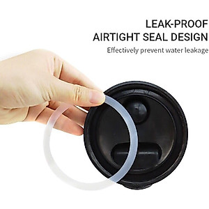 2 Pack Regular Mouth Flip Cap Mason Jar Lids for Mason Jars - Airtight Sealing, Leak-Proof Design, and Convenient Pouring Spout (Jars Sold Separately) (Black)