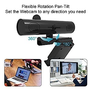 2K Webcam,Live Streaming Autofocus Dual Microphone Web Cam with Privacy Cover,110 Degree View Angle Web Camera for Video Calling, Recording, Conferencing, Gaming