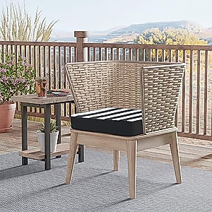 idee-home Outdoor Chair Cushions Set, Thick Outdoor Seat Cushion Waterproof Patio Furniture with Ties, Dining Indoor Chair Pads