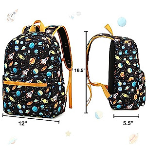 CAMTOP Kids Backpack Preschool Kindergarten Bookbag Toddler School Bag for Age 3-8 Boys and Girls(Rocket Planet)