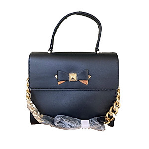 Betsey Johnson Devin Shoulder Bag with Chain and Bow Black One Size