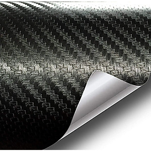 VViViD Black Carbon Fiber Air-Release Adhesive Vinyl Tape Roll (8 Inch x 20ft)