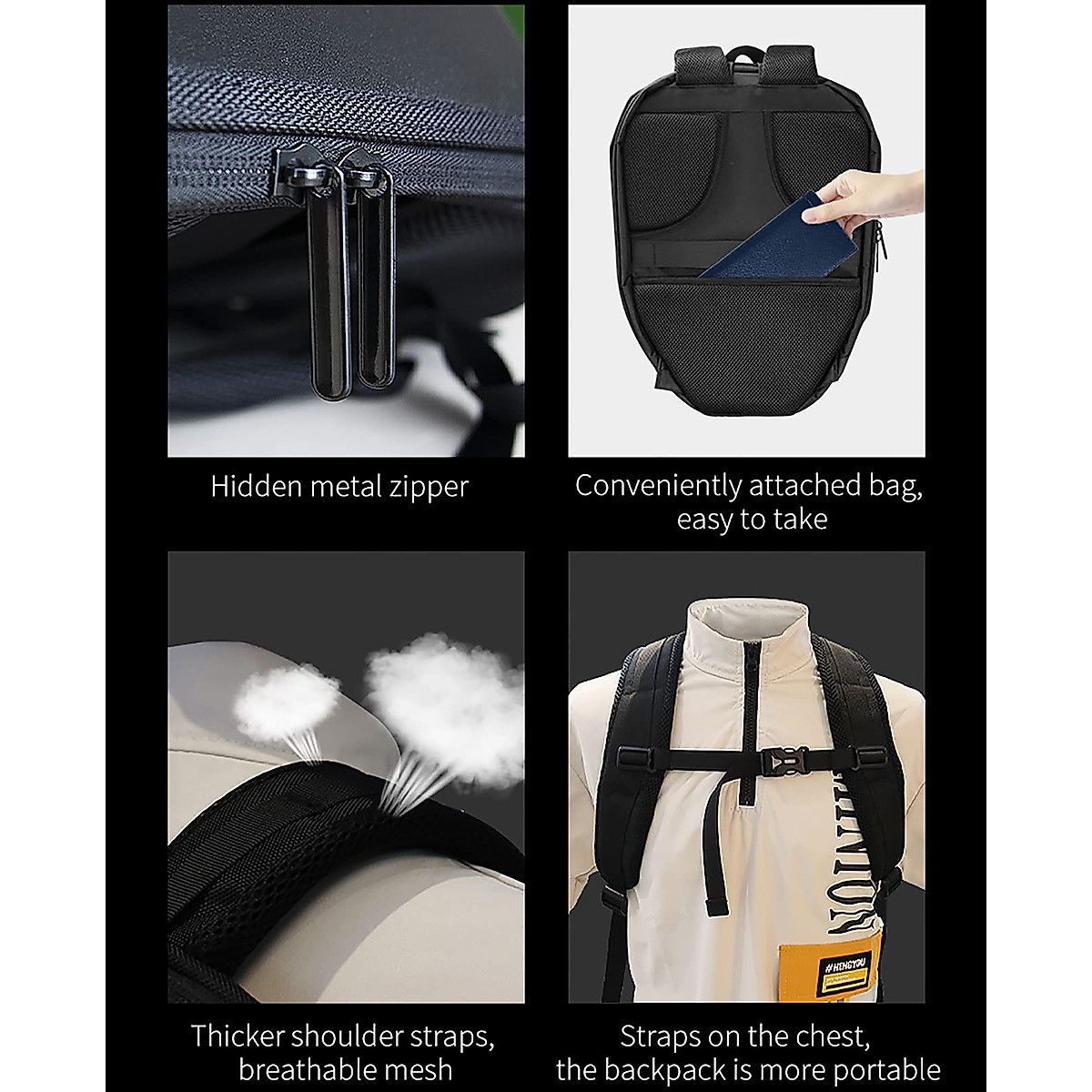 Rainbow Cloud Smart LED Backpack - Motorcycle Backpack for Men LED Knight Backpack Cool Backpack with LED Eyes Christmas Gift (Black-3)