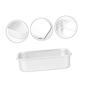 PACKOVE 2pcs Square Cake Mold Mini Oven Stainless Steel Roasting Pan Spring Stencils Long Loaf Pan Banana Bread Tins Loaf Baking Pan Durable Cake Mold Practical Mold Rectangular Burger Pan