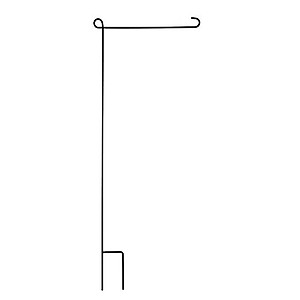 Evergreen Flag Classic Black Iron Garden Flag Stand with Rubber Stopper - 17.5" x 44"H