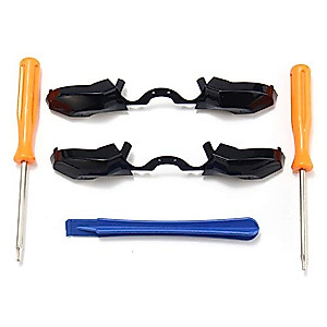 2PCS For Xbox One Elite Controller LB RB Bumper Buttons Trigger Plastic 3.5mm Jack Version Replacement 1697 1698 model (Black)