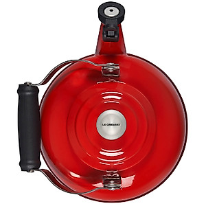 Le Creuset Enamel On Steel Whistling Tea Kettle with Metal Finishes, 1.7 qt., Cerise