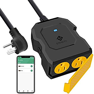 Smart Plug, Smart Home Outdoor Etekcity WiFi Outlet with 2 Sockets, Works with Alexa & Google Home, Wireless Remote Control, Energy Monitoring & Timer Function, IPX4 Waterproof, FCC and ETL Listed