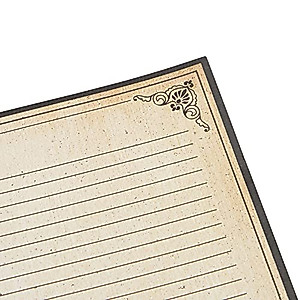 48 Sheets Vintage Lined Paper with Antique Border Design, Aged Stationery for Writing Letters, Invitations (8.5 x 11 In)