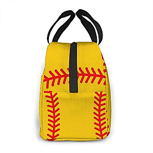 Lunch Bag Baseball Stitches Softball Tote Bag Insulated Lunch Box Water-Resistant Cooler Bag For Men/Women/Picnic/Boating/Beach/Fishing