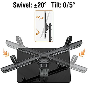 Universal Swivel TV Stand Base, Table Top TV Stand for Most 37-70 inch LCD LED Flat Screen TVs, Height Adjustable TV Mount Stand with Tempered Glass Base, VESA 600x400mm, Holds up to 88 lbs. ELIVED