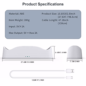Quest 2 Charging Dock Support Magnetic Dual Controller Charging Includes 2 Rechargeable Batter-ies and Covers, Support Charging Headset and Grip