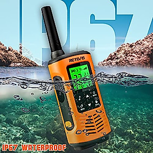 Retevis RT45P Waterproof Walkie Talkies IP67,Rechargeable Two Way Radio for Adults,22CH SOS NOAA,with 1000mAh Battery and USB-C Charger,Long Range 2 Way Radios for Skiing Fishing Boating (2 Pack)