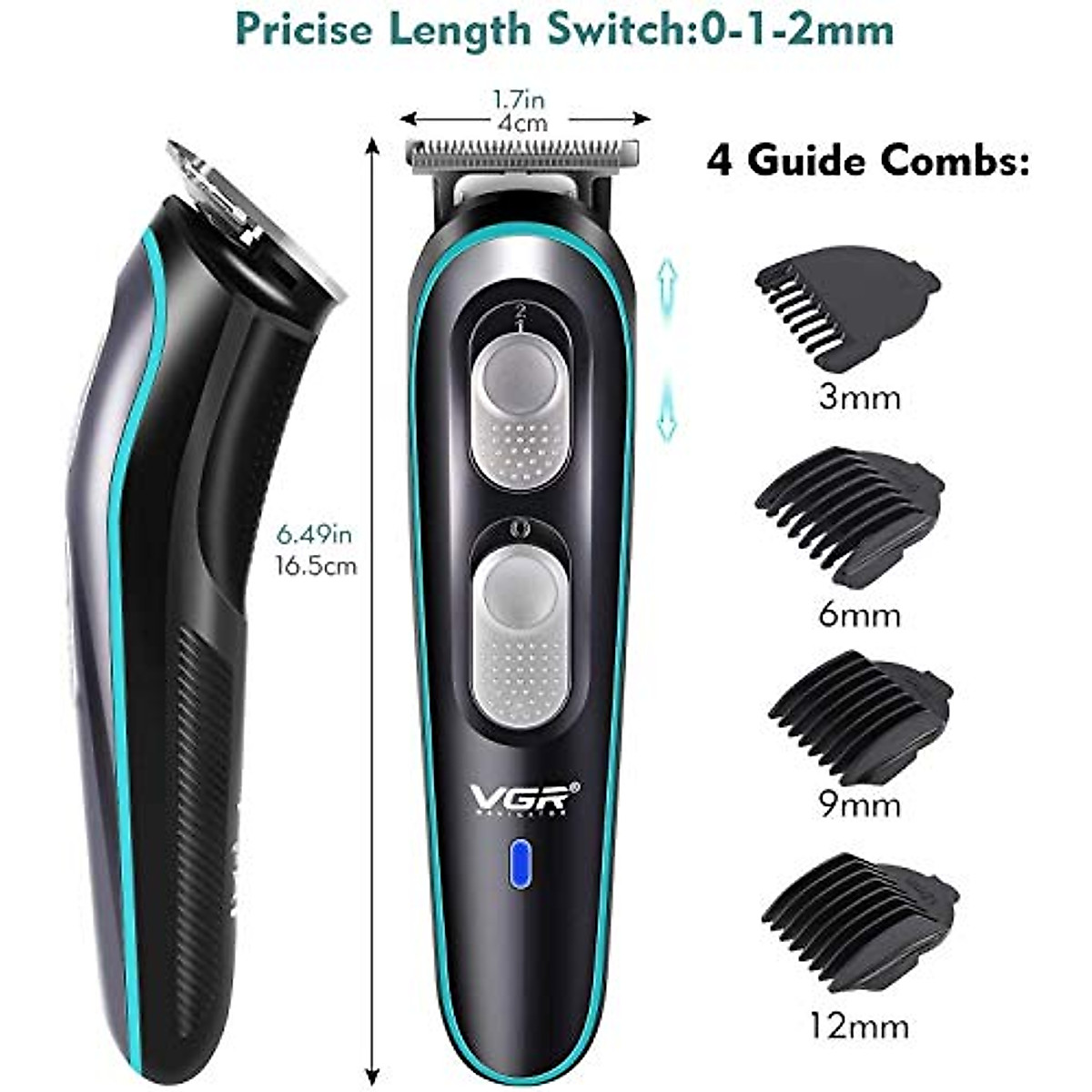 M MITLINK Hair Clippers, Haircut Trimmer Set, Hair Cutting Machine for Men/Kids/Baby/Barber Grooming Cutter Kit, Waterproof Haircut Barber Trimmer Kit with Guide Combs Brush (Black)