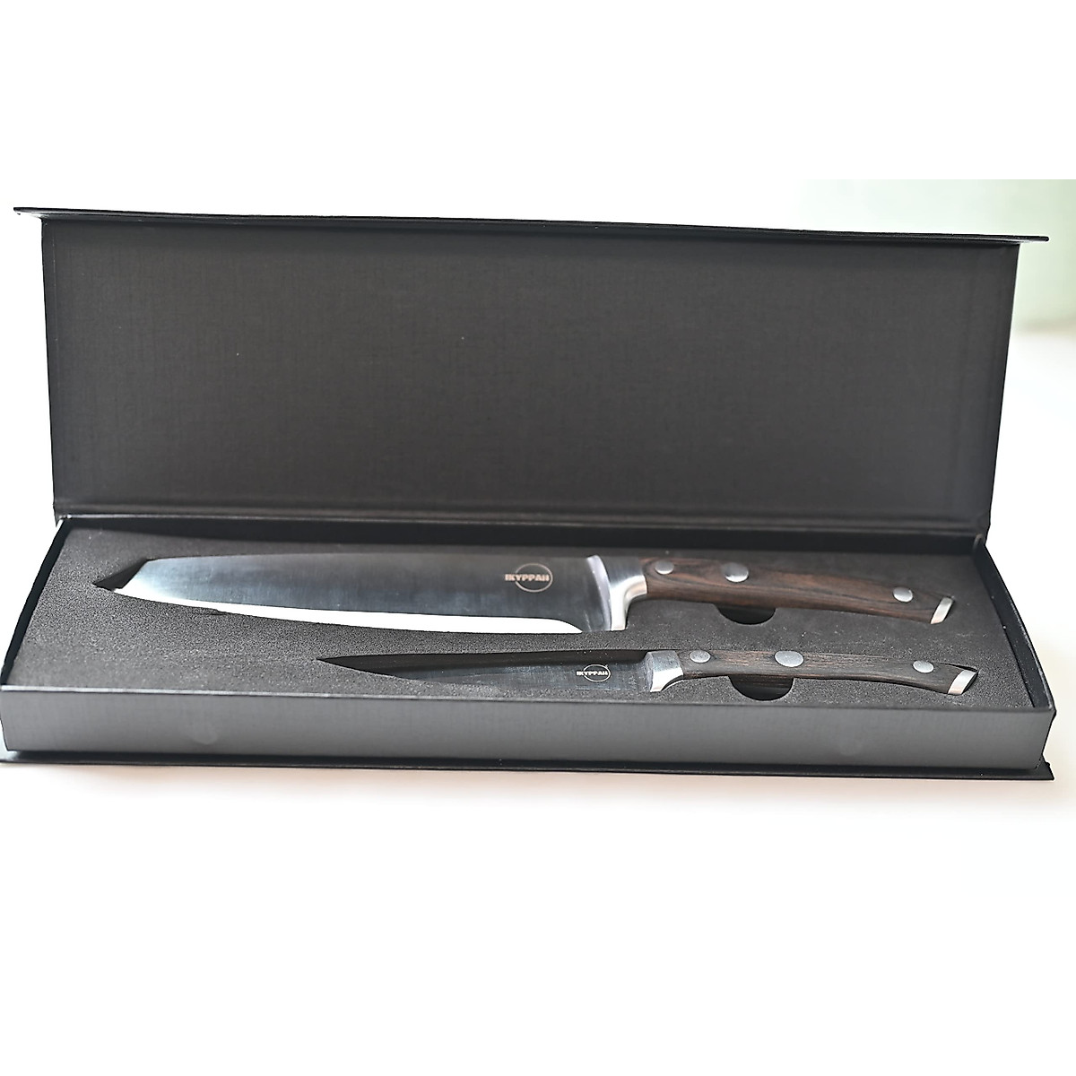 IKYPPAH Kitchen Knife Set 2 Piece,8" Chef Knife and 5" Paring Knife,Knife body special shape design