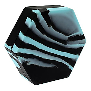 ooDuo Silicone Container 1pc Hexagon 110ml Large Non Stick Wax Storage Jar with Multi Compartment Black/Blue