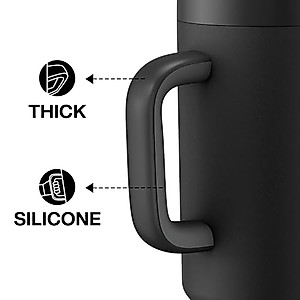 ENCOOL 40 oz Tumbler with Handle and Straw, 100% Leakproof Insulated Tumbler with Lid and Straw, Stainless Steel Travel Mug, Keeps Cold for 34 Hours, Car Cup Holder Friendly (Midnight)