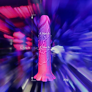 5.1 Inch Silicone Realistic Small Dildo,Beginner Cute Anal Plug,Thin Dildo with Suction Cup, Slim Toy Women Men Couples Lifelike Skinny Fake Penis