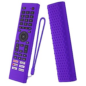 Silicone Cover for Hisense Voice Remote,Hisense ERF3J80H ERF3G80H ERF3F80H Remote Case Cover Hisense 4K UHD Android Smart TV Remote Shockproof Silicone Sleeve with Lanyard(Purple)