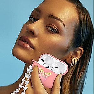 JoySolar Butterfly Case for AirPod Pro 2019/Pro 2 Gen 2022 Aesthetic Cute Cases Women Girls Girly for AirPods Pro Cover Soft TPU Pretty Kawaii with Keychain for Air Pods Pro 2019(Butterfly)