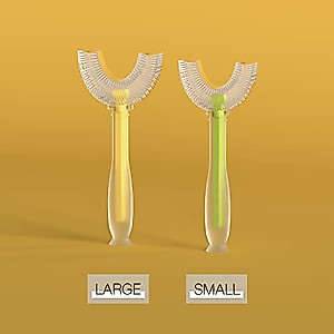 LEPGIFE U Shaped Kids Toothbrush 4 Pack, Fanttmon U-Type Whole Mouth Toothbrush for Kids (Age 6-10)