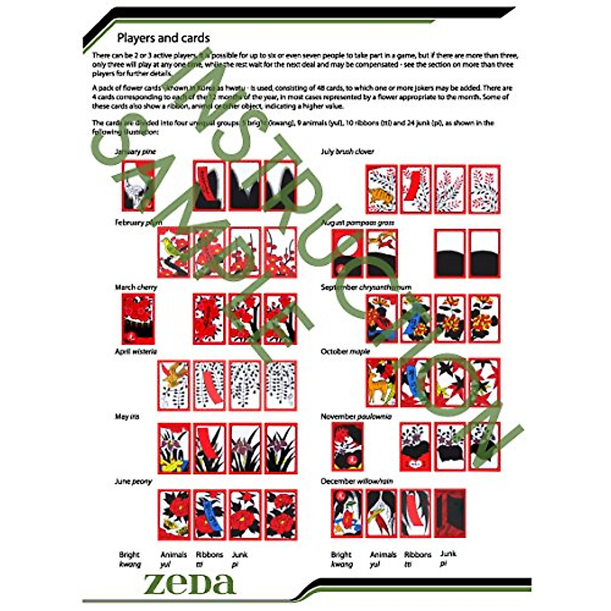 Korean Flower Card Game / Hwatu / Go-Stop / Godori