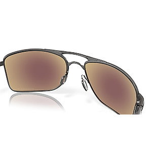 Oakley Men's OO4124 Gauge 8 Rectangular Sunglasses, Matte Gunmetal/Prizm Sapphire Iridium Polarized, 62 mm