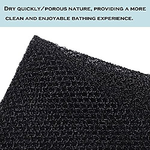 African Exfoliating Net,JASSINS African Sponge Net,Body Exfoliating Long Net Shower Body Scrubber Back Scrubber Skin Smoother (Black + Beige)