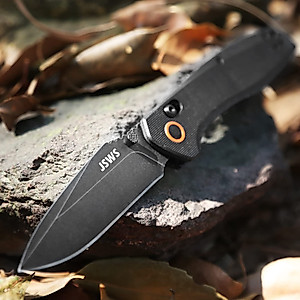 JSWS Tactical Knife Pocket Folding Knife Survival Camping Knife 3.39'' 440C Stainless Steel Blade G10 Handle with Axis Lock EDC Knife Perfect for Camping Fishing Hiking Survival Gifts for Men Women