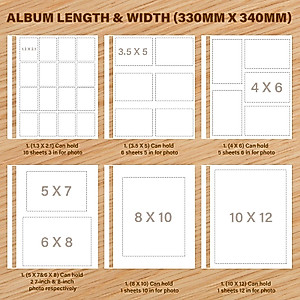 Safedealshop Magnetic Self-Stick Page Photo Album,Leather Cover,Holds 4X6,5X7,6X8,8X10,10X12 of Photos,Suitable for Anniversary Albums,Wedding Photo Album,Baby Growth,Family Album.