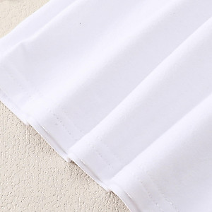 LYSMuch Toddler Baby Girls Long Sleeve Ruffle T Shirt Kids Casual Plain Solid Top Blouse T-Shirt Undershirt (White, 4-5T)