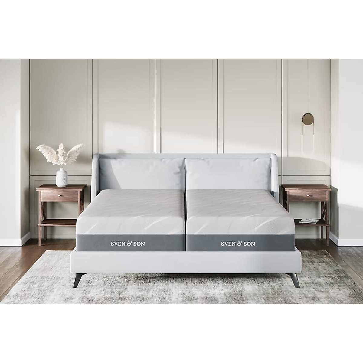Sven & Son King Hybrid Mattress 14" Bamboo Charcoal and Luxury Cool Gel Memory Foam, Motion ISOLATING Springs, Designed in USA(King, Mattress Only 14")