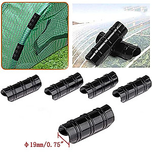 Mtsooning 10PCS 19mm/0.75inch Black Plastic Greenhouse Clips Frame Pipe Tube, Garden Buildings Tube Clip, Snap Net Fixed Pipe Clamps for Greenhouse Banner Frame Shelters