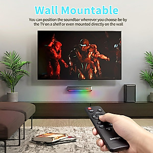Smalody TV Speakers, Home Theater Speaker Wireless Audio Sound bar TV Speaker + Bass Subwoofer, Bluetooth Enabled/Optical/AUX/COAXIAL Inputs/Remote Control