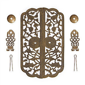 Hardware Philosophy Rose Vine Brass Cabinet Strips Backplate Hardware Pulls Set 9.7"x5.5"