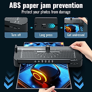 Laminator 13 Inch Wide with Laminating Sheets 50pcs, Hot and Cold Laminator Machine with Paper Trimmer, Thermal Laminator 11x17 for A3 A4 A5 A6 with Corner Rounder for Home Office School Use
