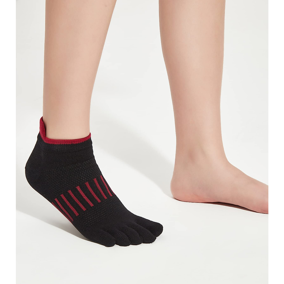 Women Toe Socks Low Cut No Show Wicking 5 Finger Split Cotton Athletic 6 Pack